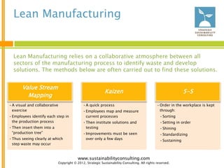 Sustainable Manufacturing: Comparing Lean, Six Sigma, and Total Quality ...