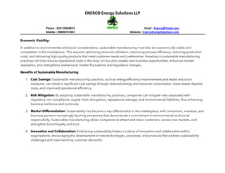 Sustainable Manufacturing (ENERCO Energy) | PPT