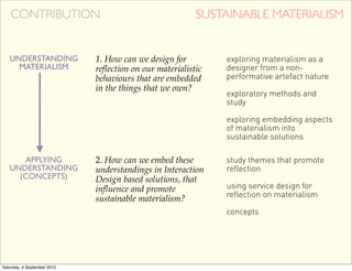 Designing for Sustainable Materialism | PPT