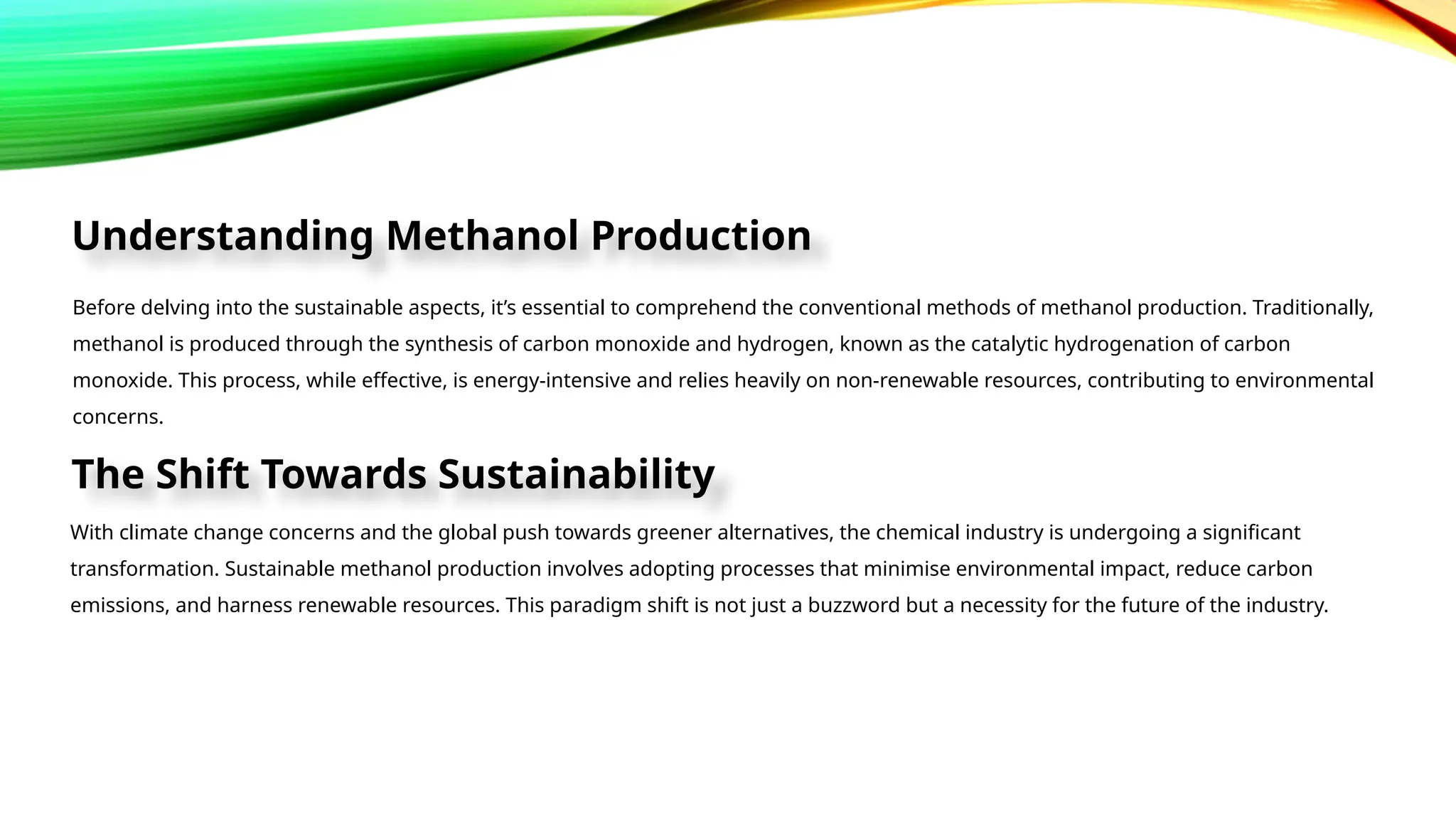 Driving Eco-Efficiency Through Green Methanol Processes | PPTX