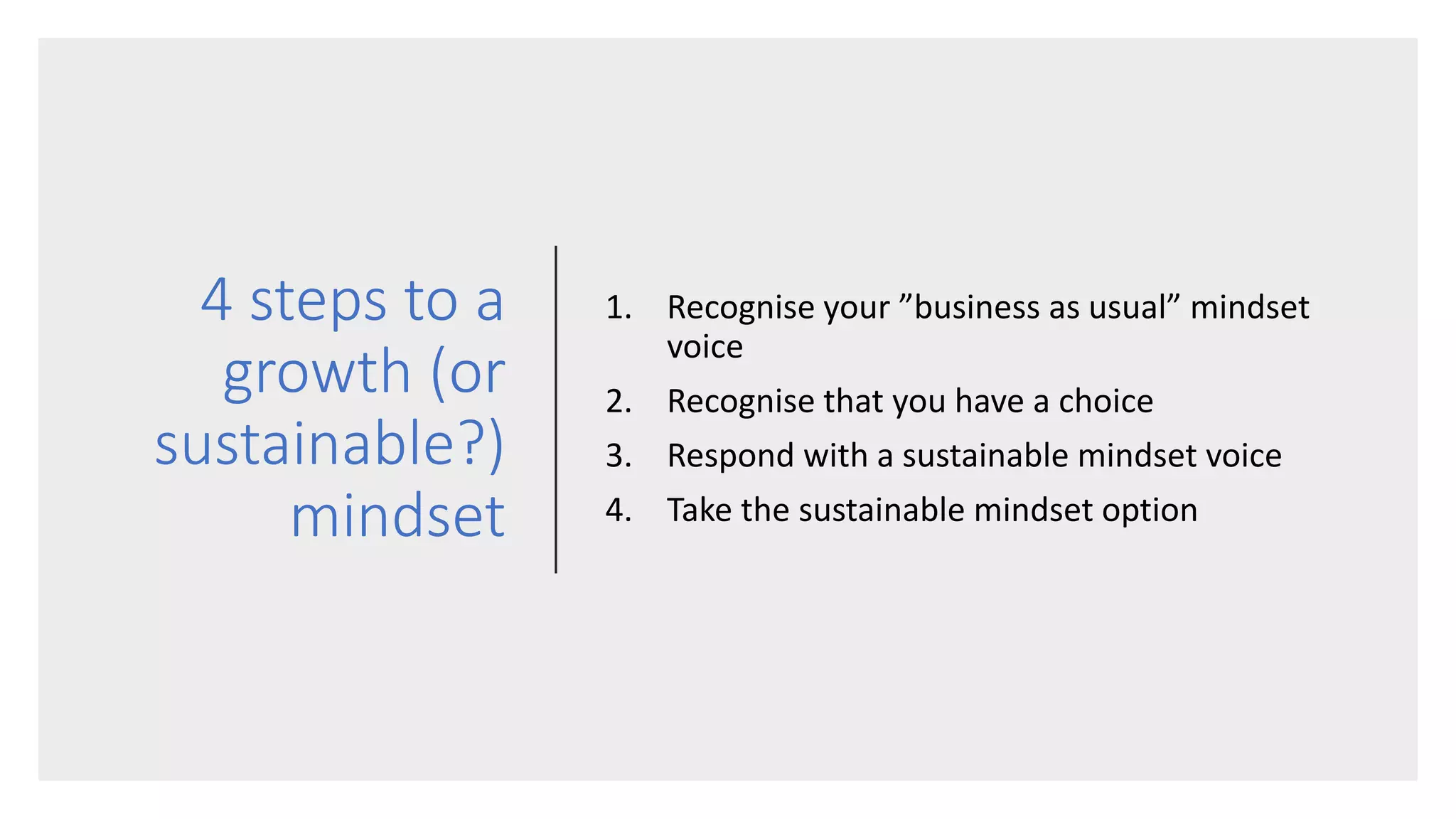 Sustainable mindset | PPTX