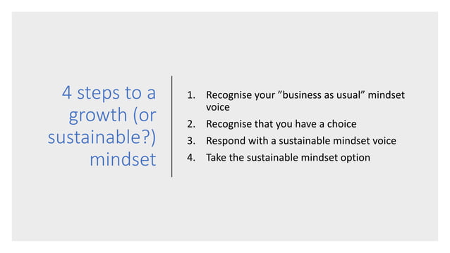 Sustainable mindset | PPTX