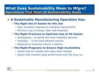 Sustainable Operations through Better Asset Lifecycle Management | PDF