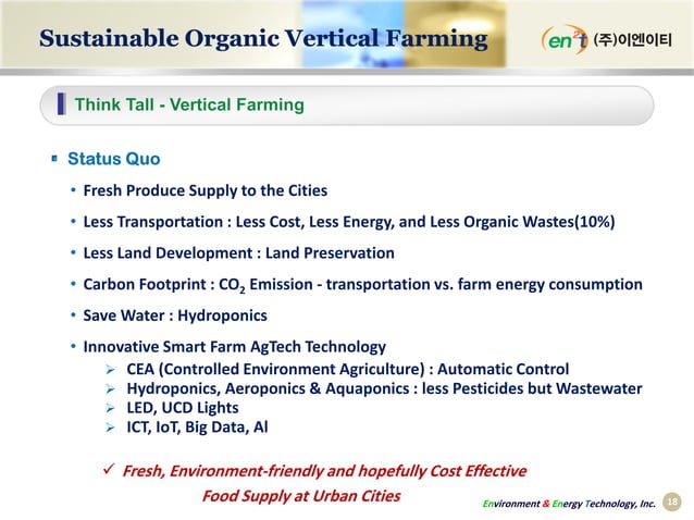 Sustainable Organic Vertical Farming | PPT