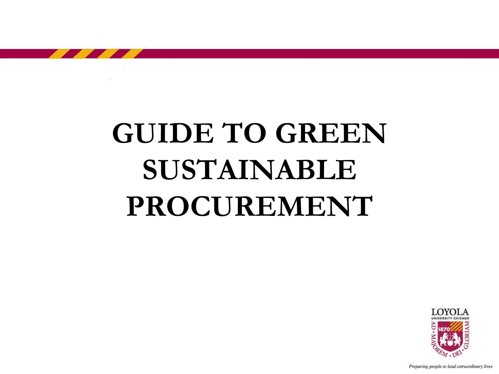GUIDE TO GREEN SUSTAINABLE PROCUREMENT MANAGEMENT | PPT