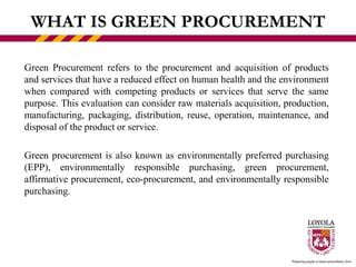 GUIDE TO GREEN SUSTAINABLE PROCUREMENT MANAGEMENT | PPT