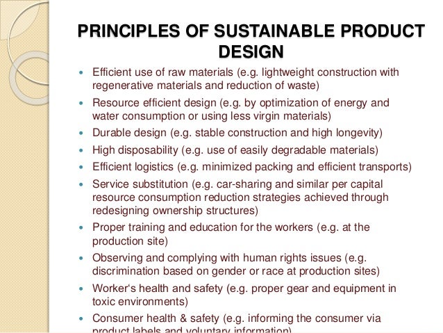Sustainable product design