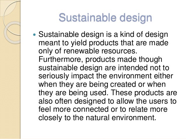 Sustainable product design