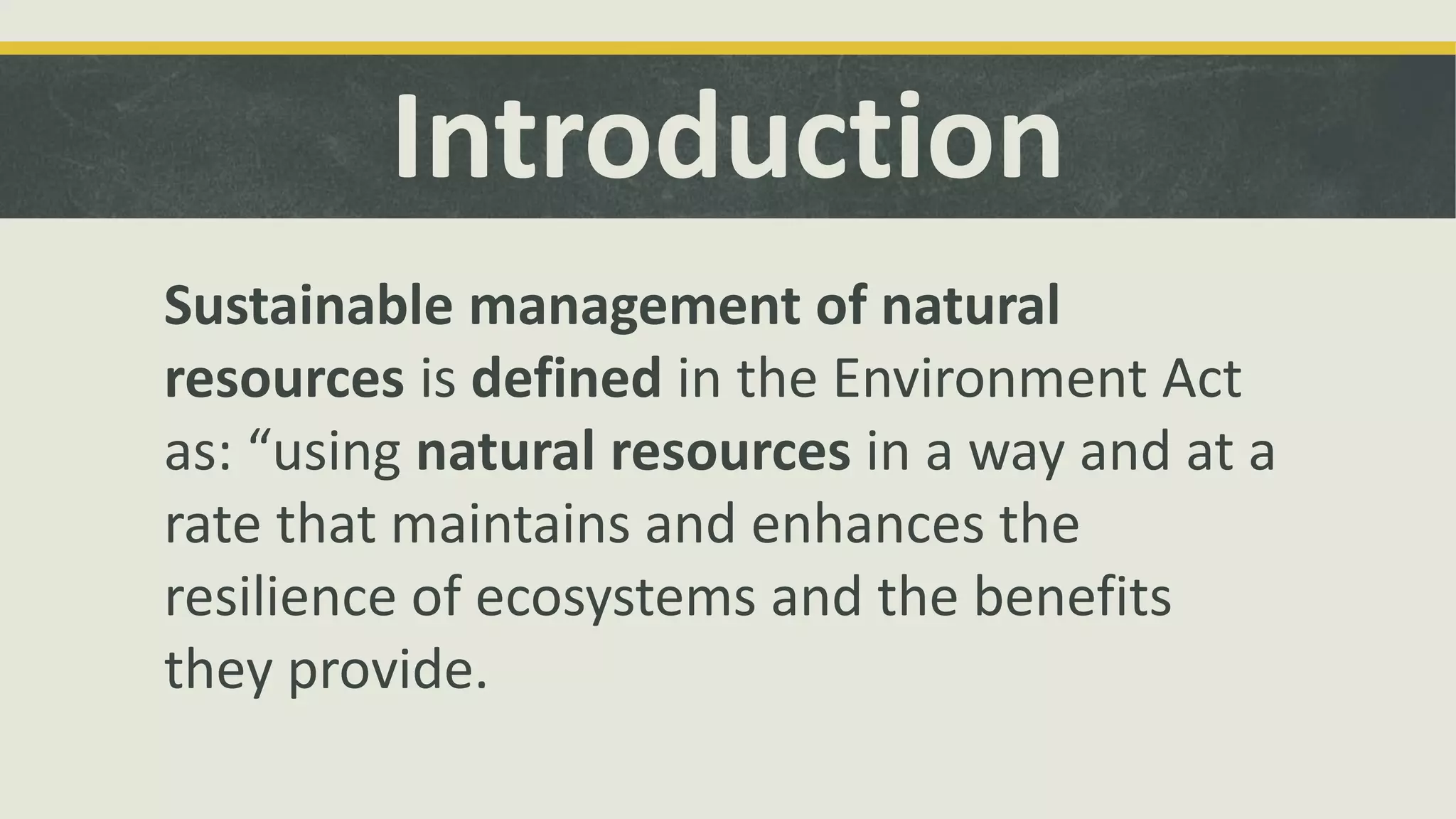 Sustainable management of natural resources | PPTX
