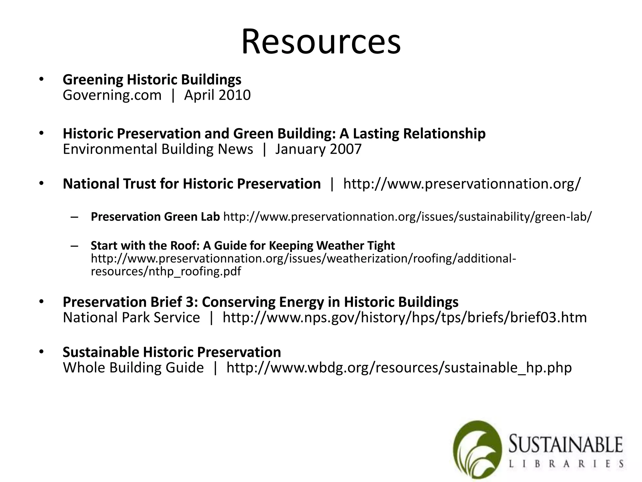 Sustainable Restoration of Historic Buildings | PPTX