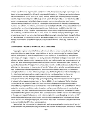 Sustainable rice production in african inland valleys | PDF