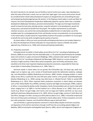 Sustainable rice production in african inland valleys | PDF