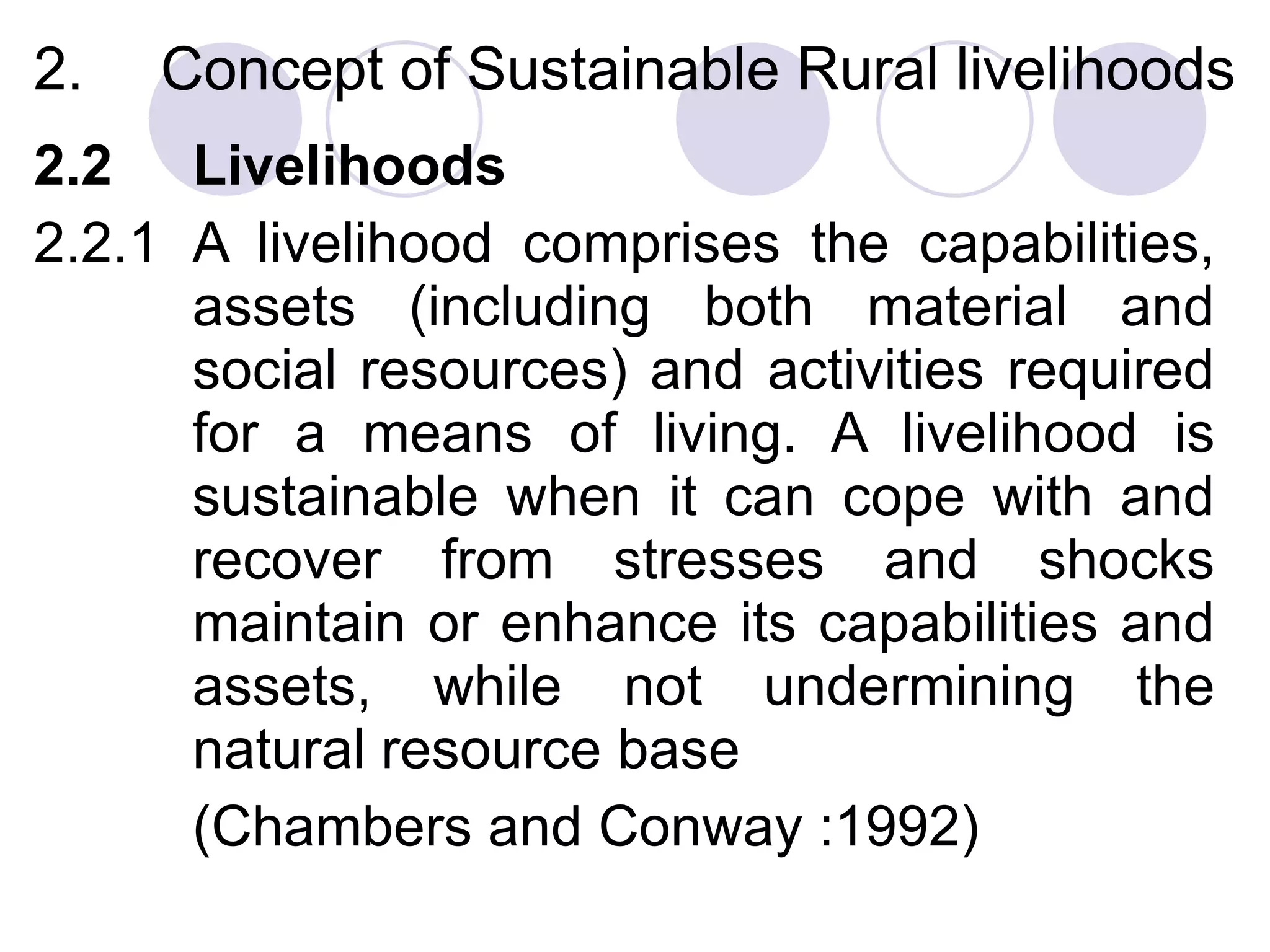 Sustainable rural livelihoods (L 3) | PPT