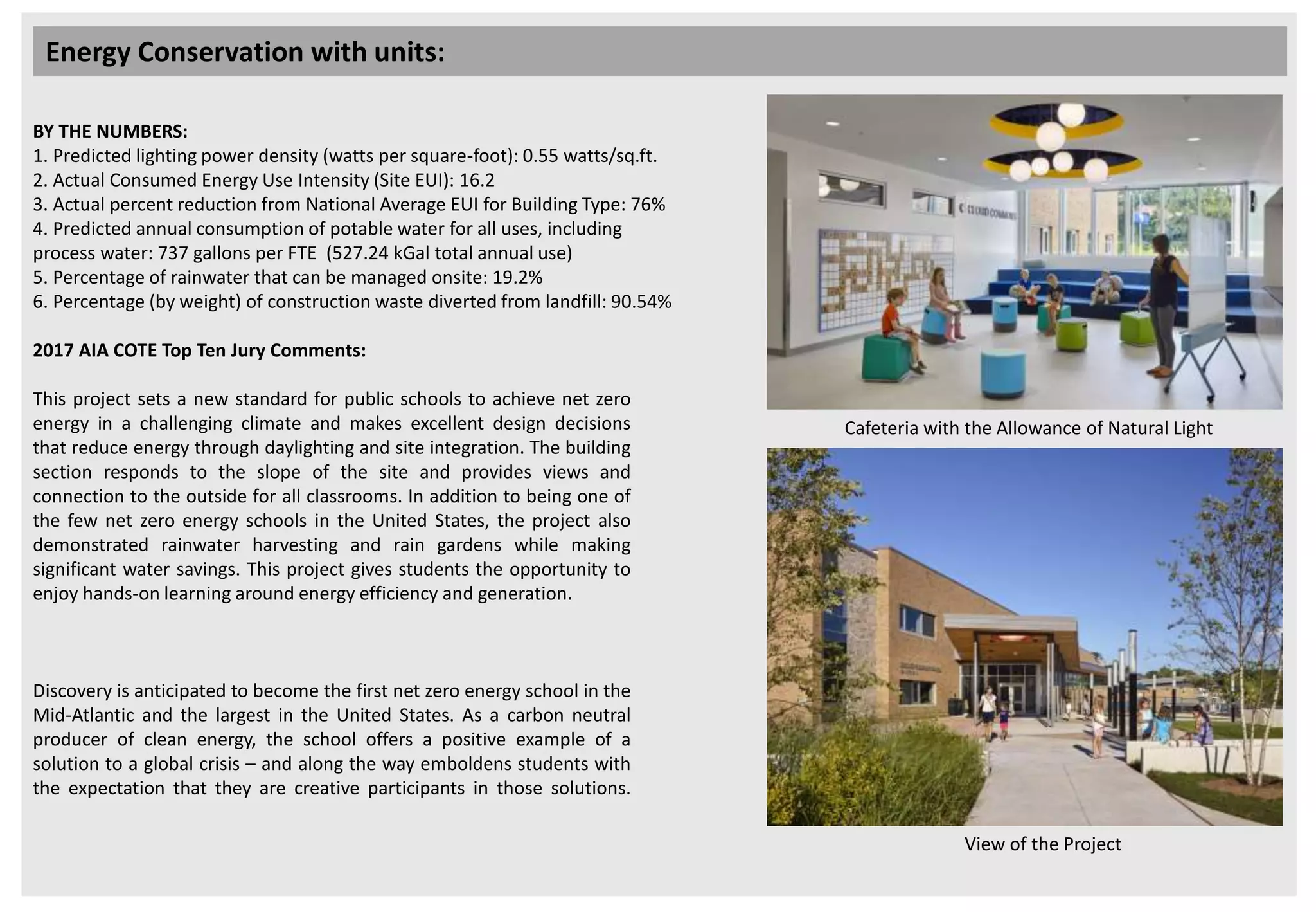 Sustainable school design Case study- Discovery elementary school | PPTX