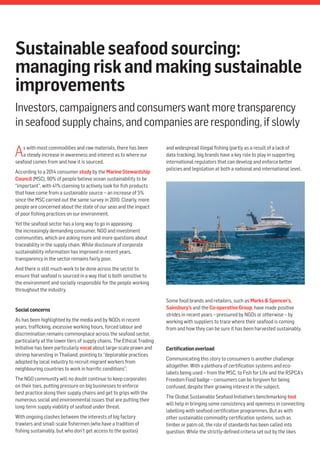 Sustainable seafood sourcing conference brochure | PDF