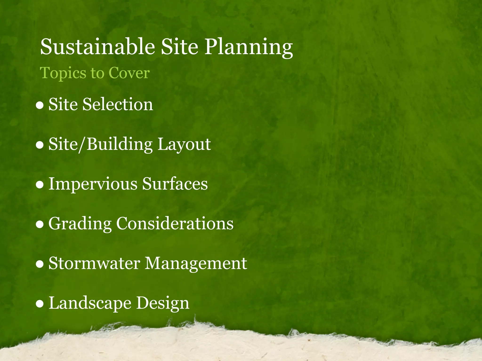 Sustainable site planning_basics | PDF
