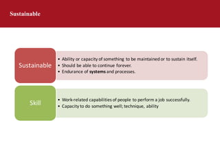 Sustainable skill development | PPT