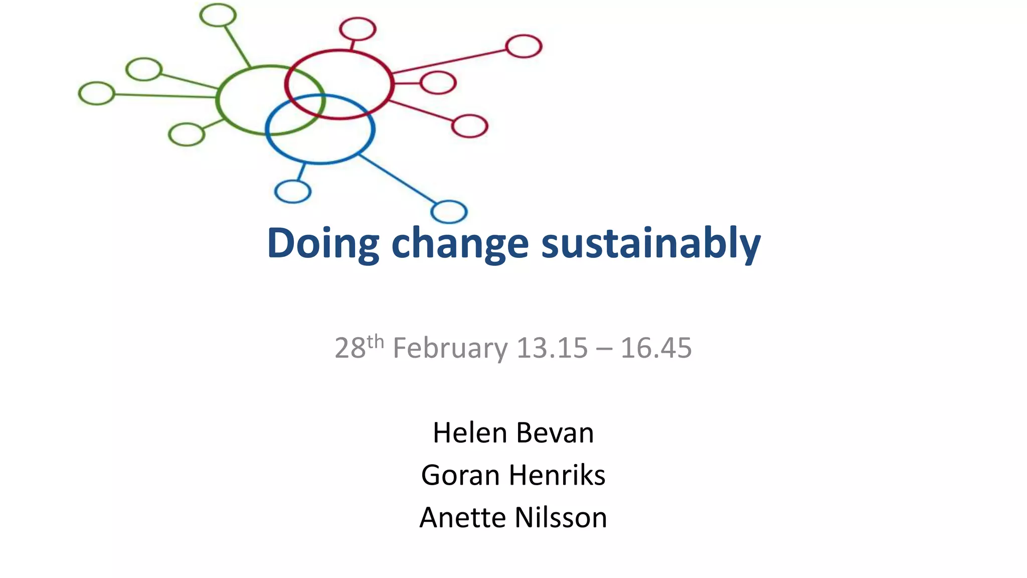 Doing change sustainably | PPT