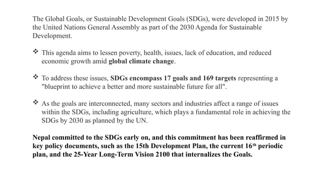 sustainable Development, SDGs lecture note | PPTX | Agriculture | Industries