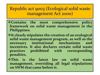 SUSTAINABLE SOLID WASTE MANAGEMENT IN THE PHILIPPINES | PPTX