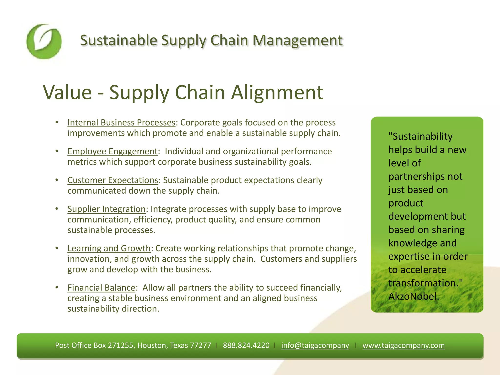 Sustainable Supply Chain Managment Presentation | PDF
