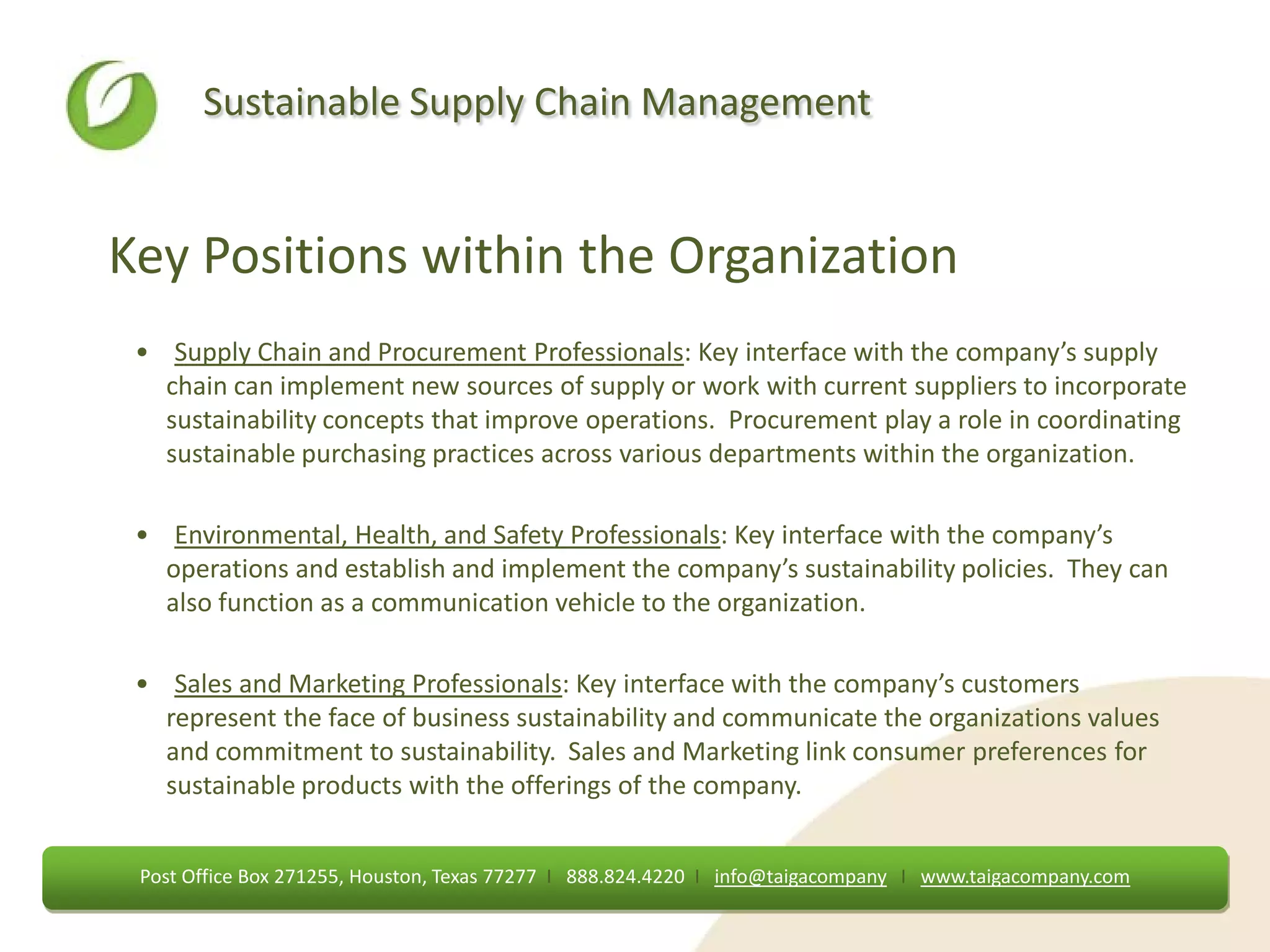 Sustainable Supply Chain Managment Presentation | PDF