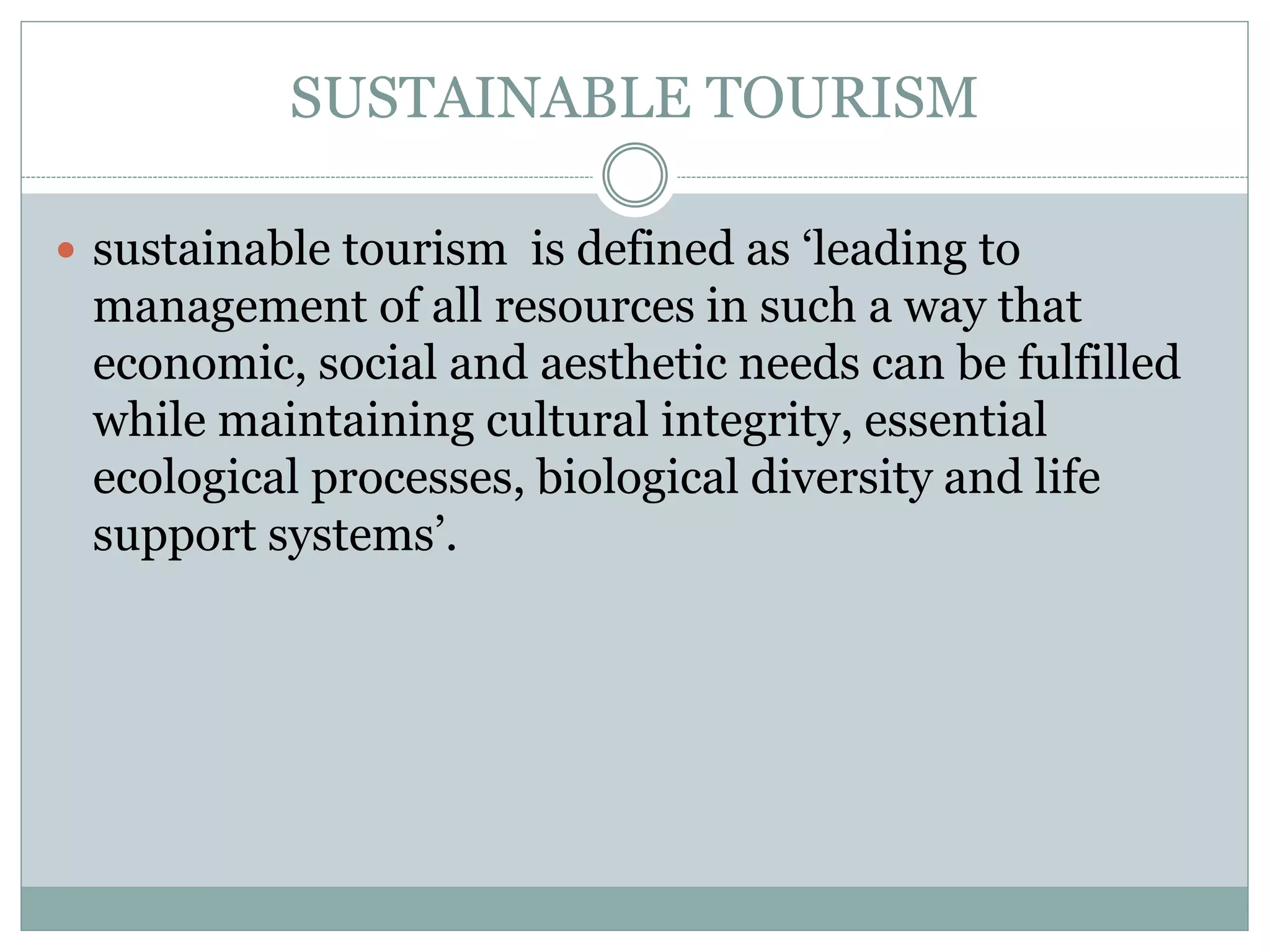 Sustainable tourism | PPT