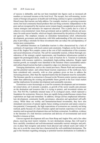 Sustainable tourism and its use as a development strategy in Cambodia ...
