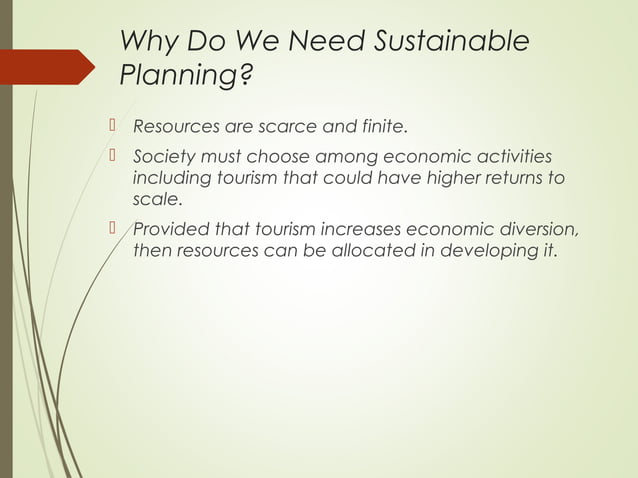Sustainable tourism planning and development | PPT