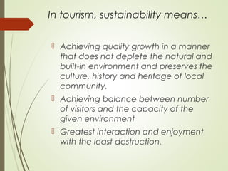 Sustainable tourism planning and development | PPT