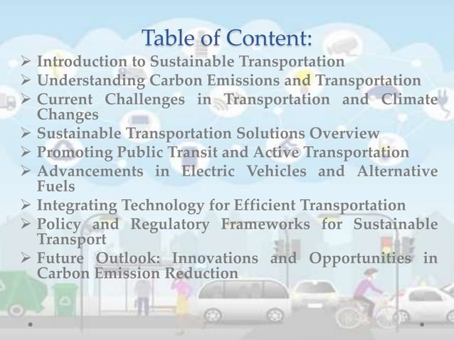 sustainable Transportation Presentation.pptx | Green Vehicles | Auto Type