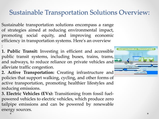 sustainable Transportation Presentation.pptx | Green Vehicles | Auto Type