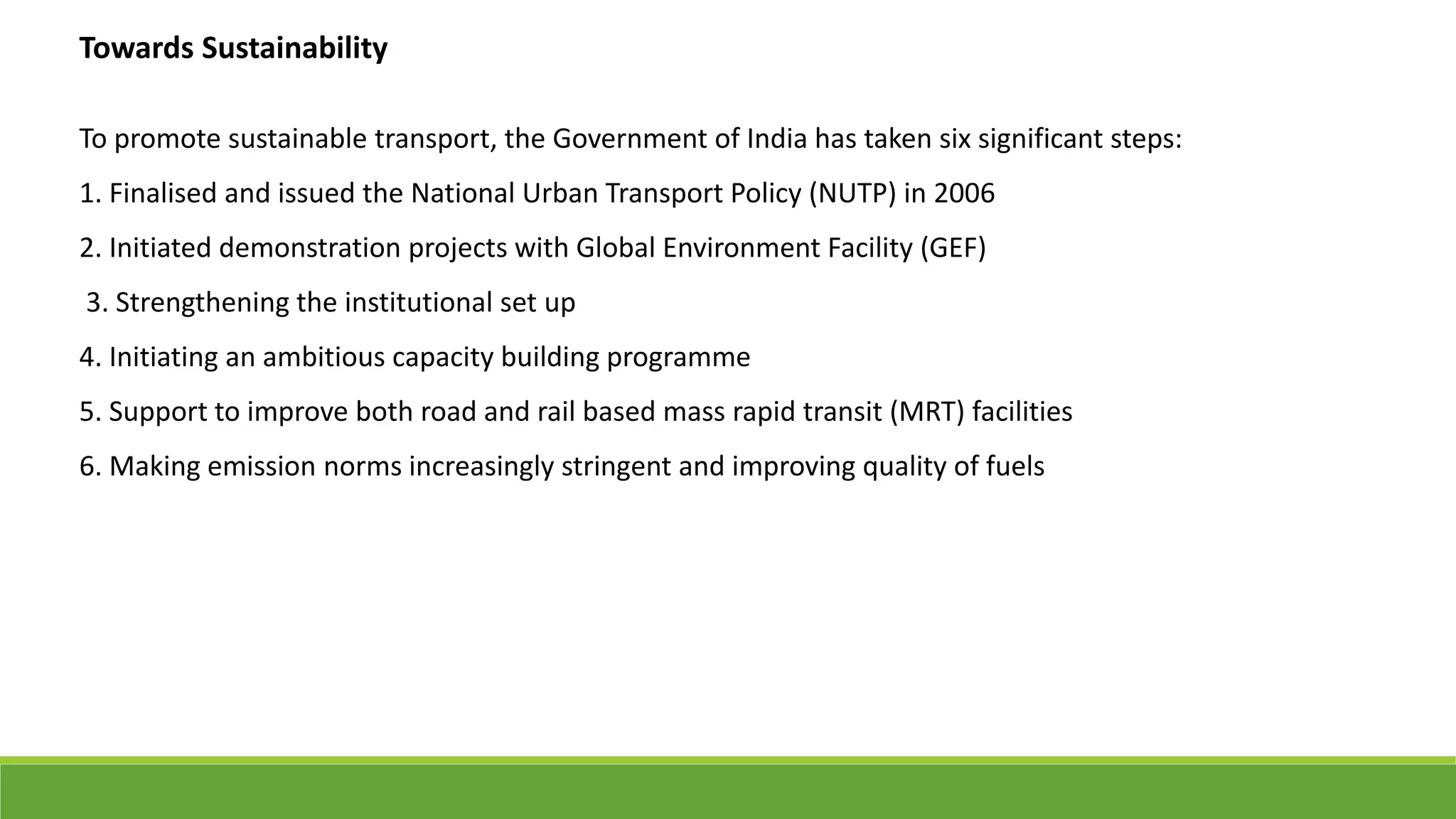 Sustainable transport planning | PPTX