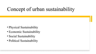 Sustainable Urban Development with examples | PPTX
