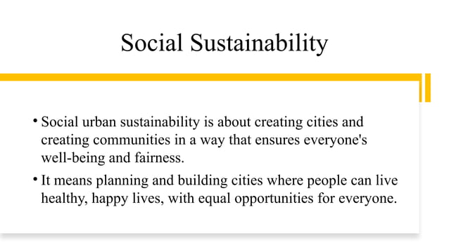 Sustainable Urban Development with examples | PPTX