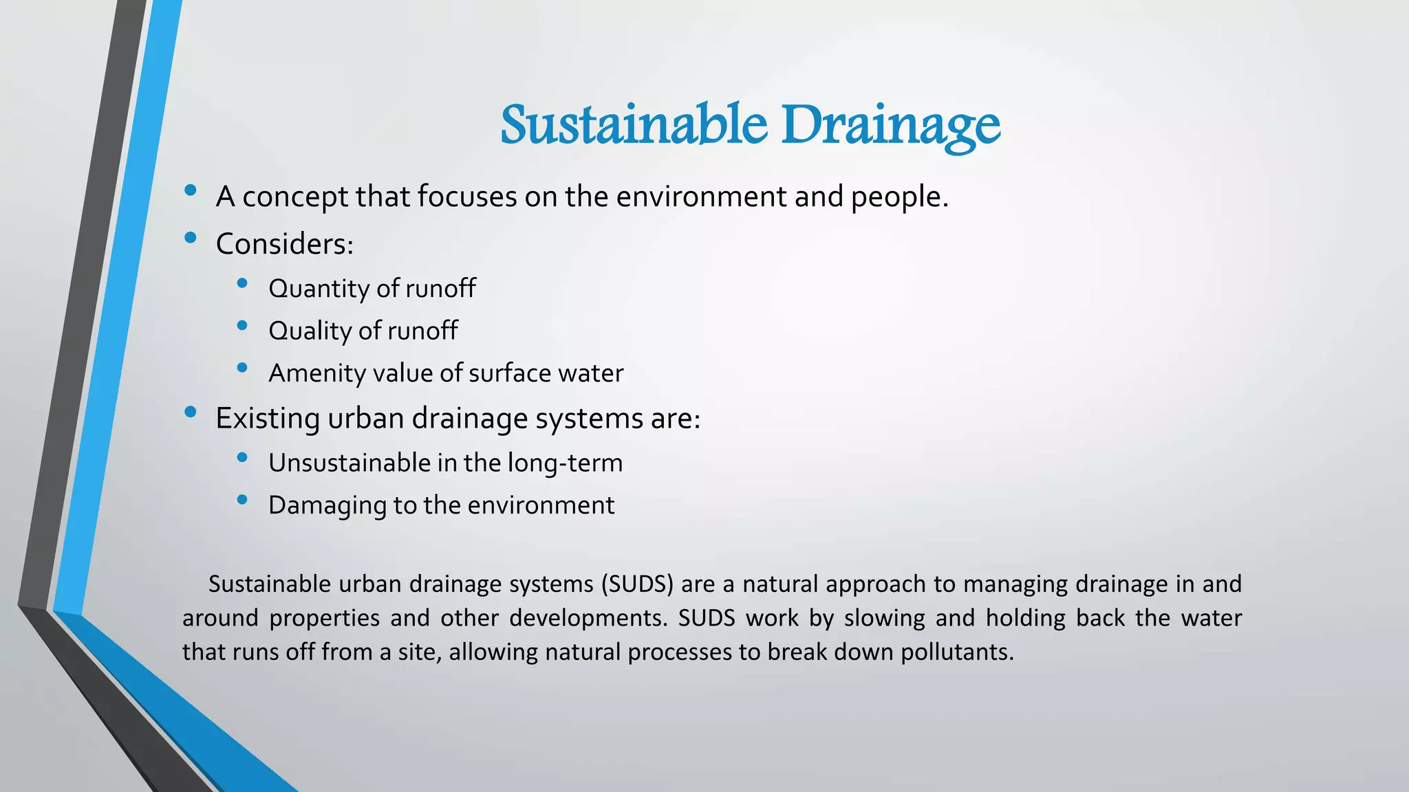 Sustainable urban drainage | PPTX