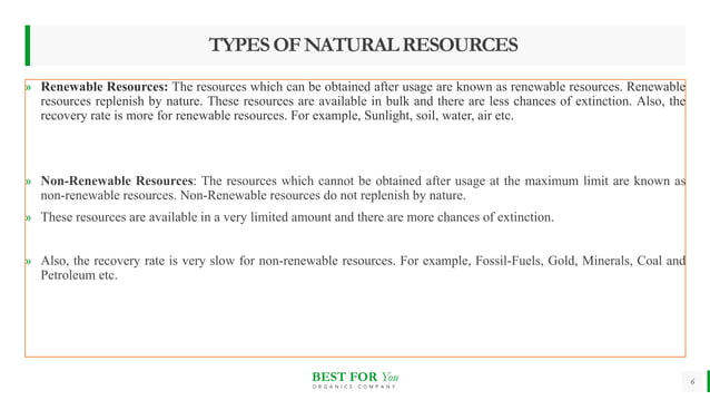 SUSTAINABLE USE OF NATURAL RESOURCES.pptx | Environmental Services ...