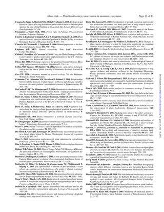 Sustainable utilization and conservation of plant biodiversity in montane ecosystems: the ...