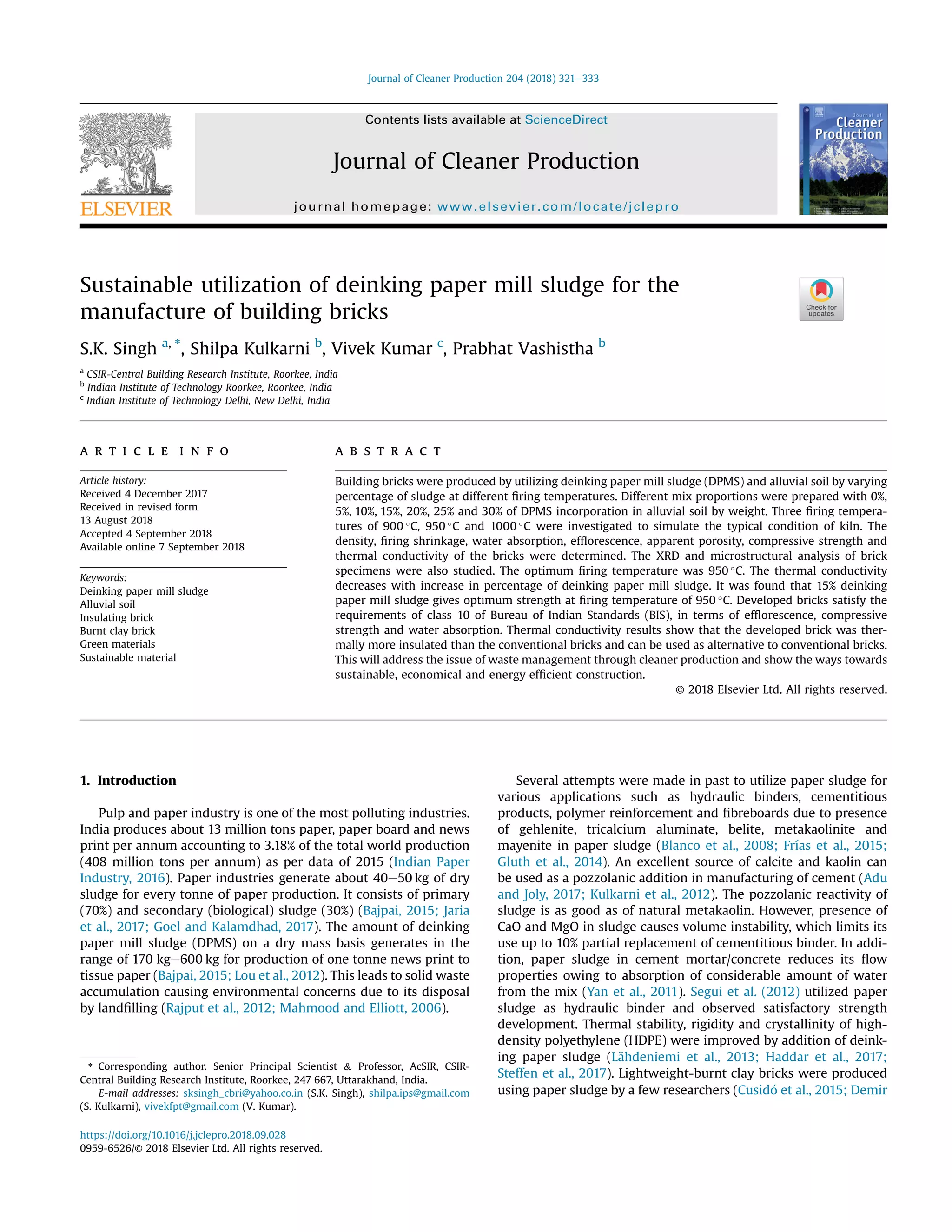 Sustainable utilization of deinking paper mill sludge for the ...
