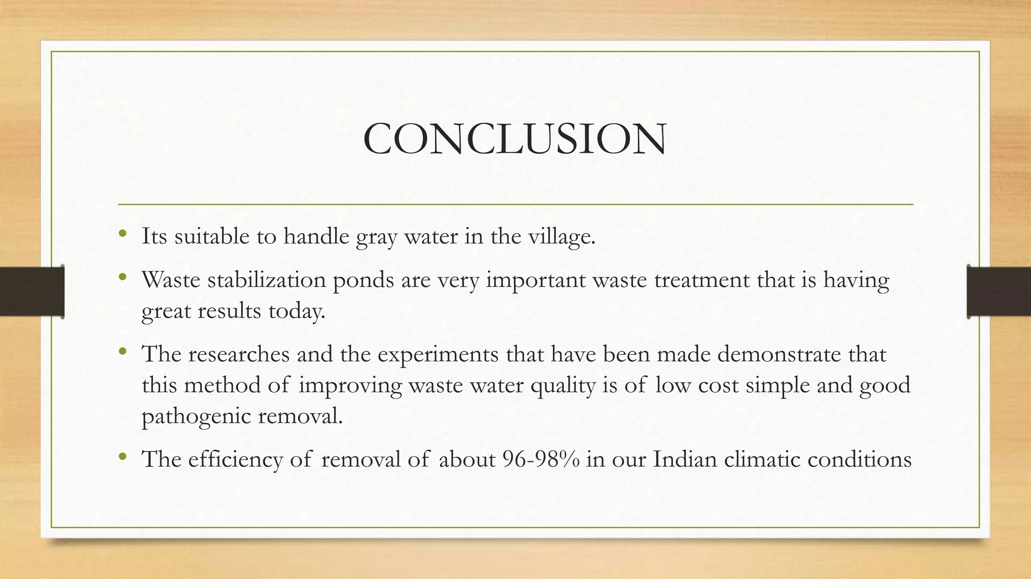 Sustainable waste water treatment treatement in rural areas | PPTX