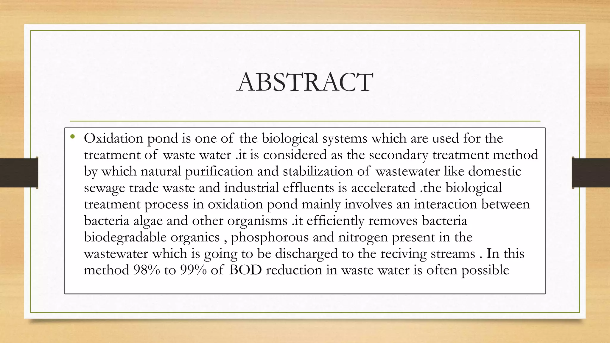 Sustainable waste water treatment treatement in rural areas | PPTX