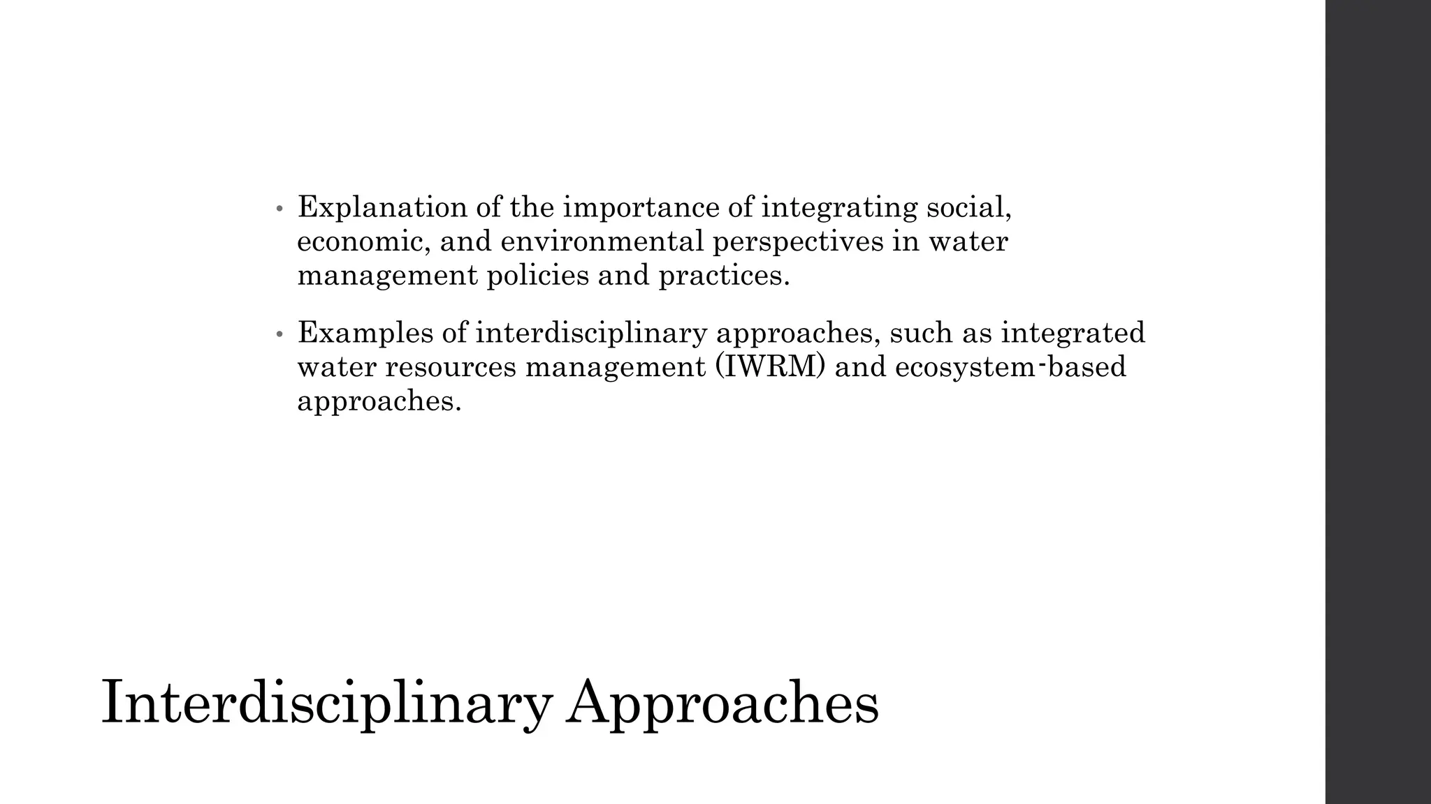 Sustainable Approaches in Water Management | PPTX