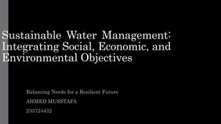 Sustainable Approaches in Water Management | PPT