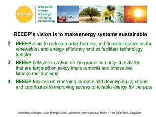 Sustainble Energy Regulation Network: a REEEP initiative | PPT