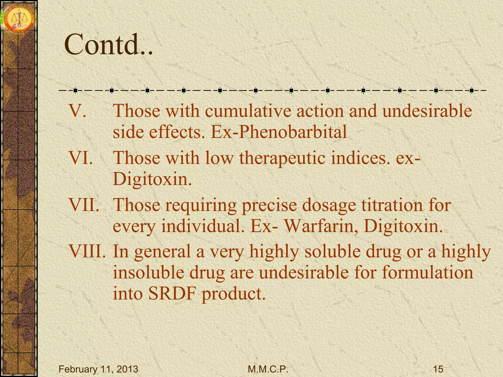 Sustained Release Dosage Form Ppt