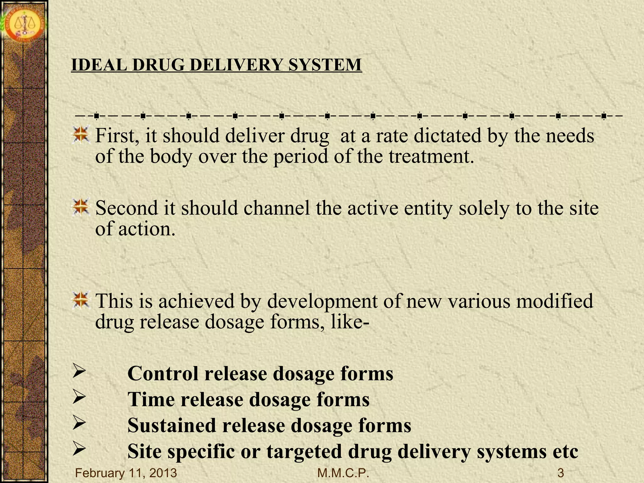 Sustained release dosage form | PPT