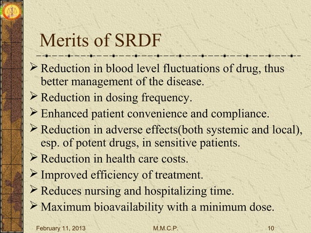 Sustained release dosage form | PPT | Chemistry | Science