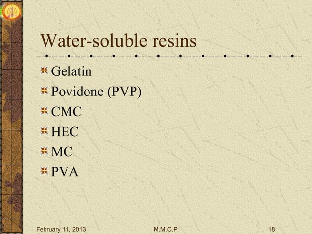 Sustained release dosage form | PPT | Chemistry | Science