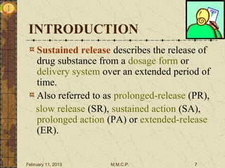 Sustained release dosage form | PPT