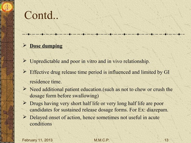 Sustained Release Dosage Form PPT sustained-release-dosage-form-ppt